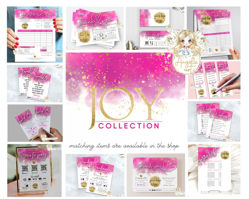 JOY - Editable Hot Pink Gold ORDER Form Template, Pink Gold Printable ...