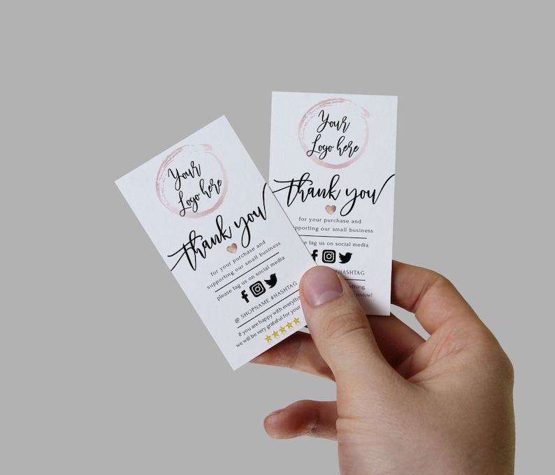 ADD YOUR LOGO - Printable Small Business Insert Card / Simple Shop ...