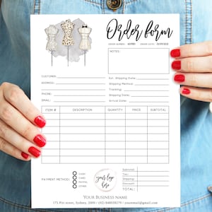 Editable Order Form Template Modern Designer Printable Order - Etsy