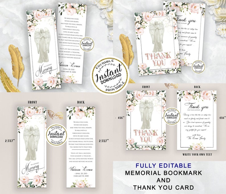 Editable Funeral Bundle Set Printable Funeral Memory Bundle - Etsy