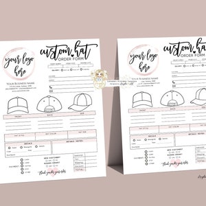 Custom HAT Order Form Template, Modern Printable Hat Order Form ...