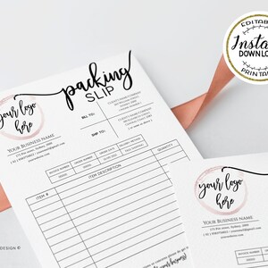 Editable Simple Modern PACKING SLIP Template - Order Tracker Form ...
