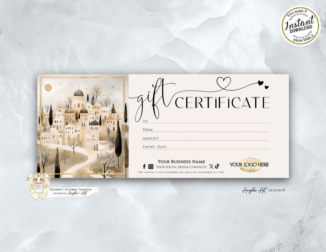 Christmas NATIVITY Gift Certificate Template EDITABLE Nativity Scene ...