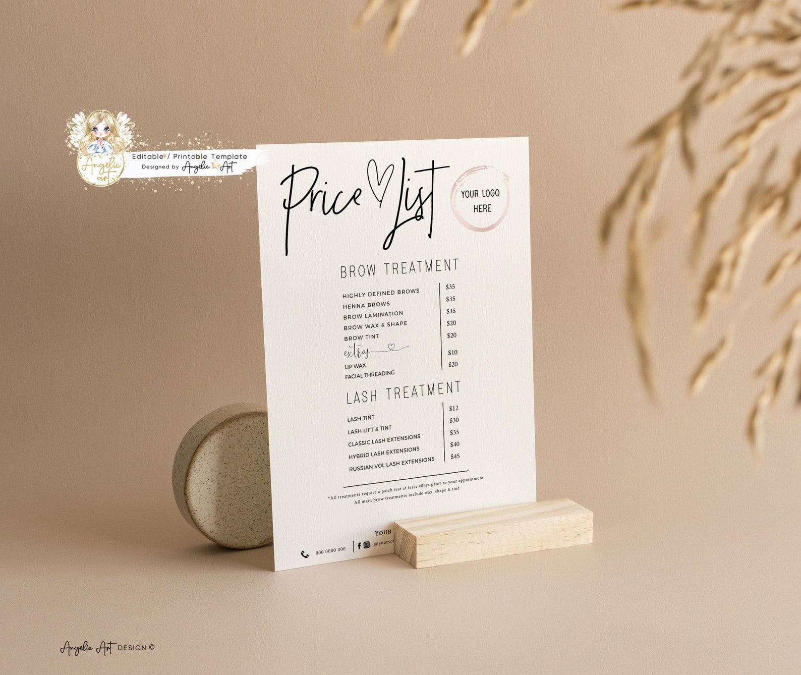 Editable Simple Price List Template Minimalist Business - Etsy