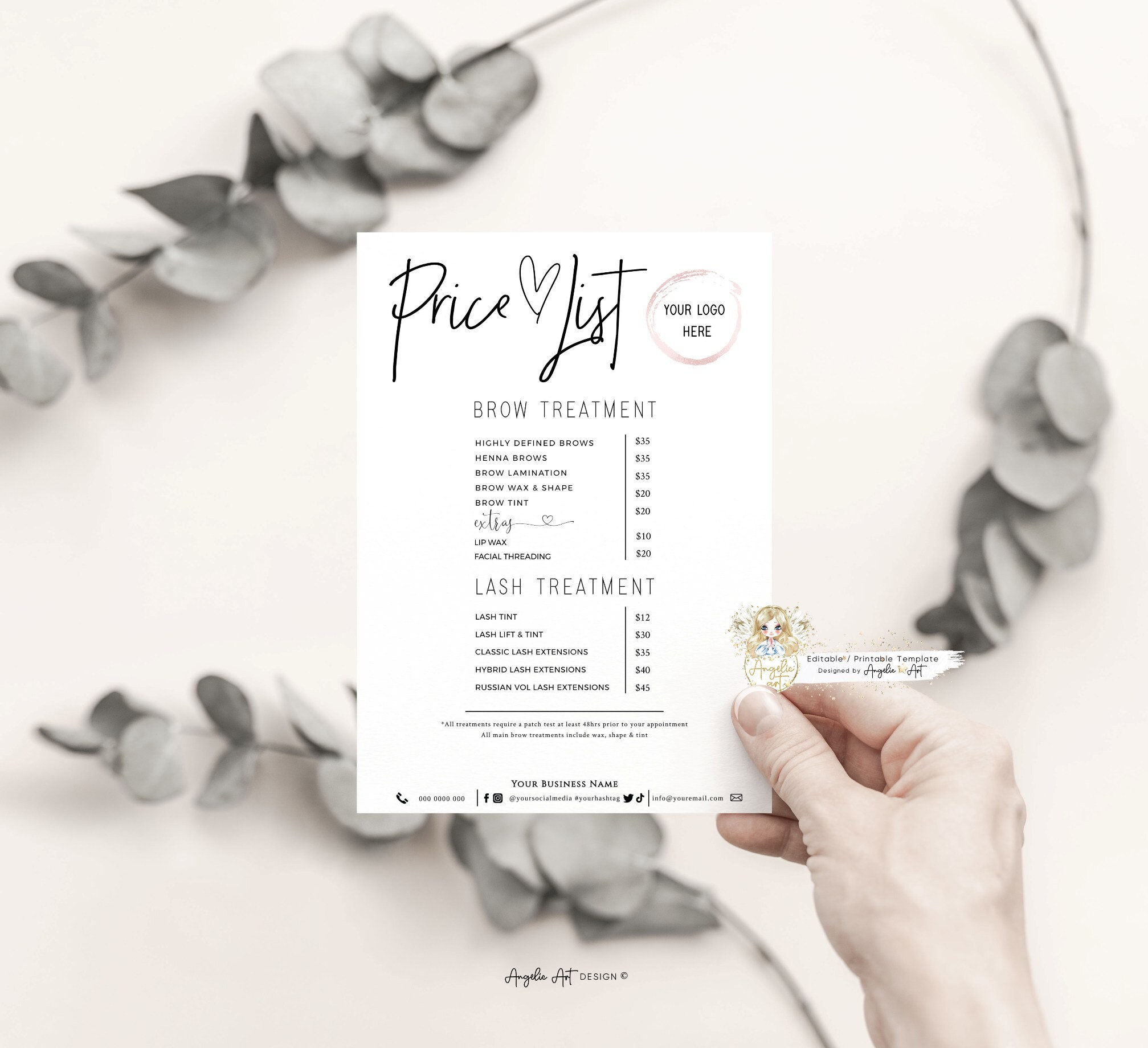 Editable Simple Price List Template Minimalist Business - Etsy