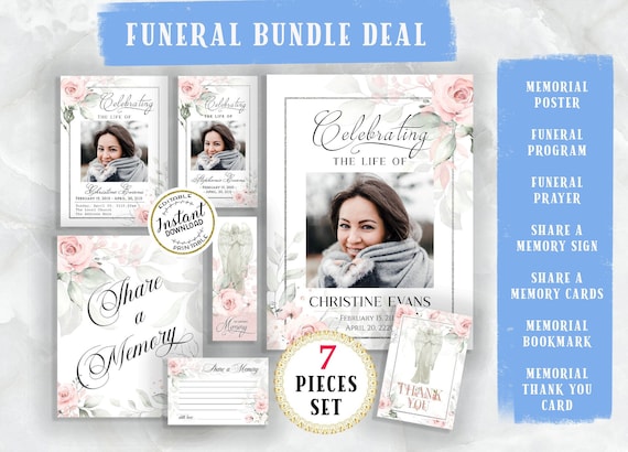 Funeral Bundle Set Printable Funeral Memory Bundle Funeral | Etsy