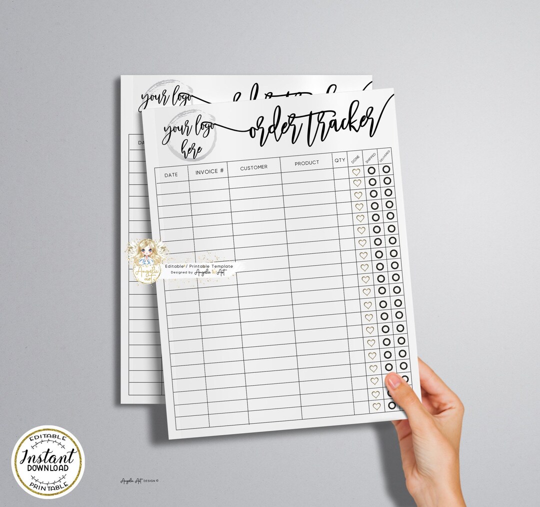 Simple Order Tracker Form Order Tracking Template Add Logo - Etsy
