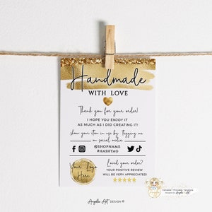 ORO - Modern Gold Glitter Handmade Business Insert Card Template ...