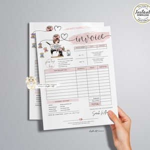 ROSY - Sewing Business Invoice, Rosegold Invoice Template, Modern ...