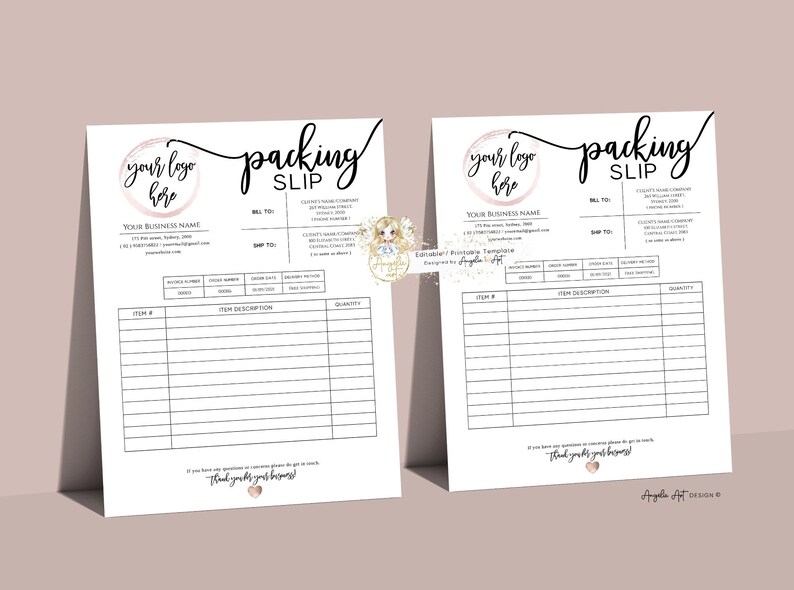 Editable Simple Modern PACKING SLIP Template Order Tracker - Etsy