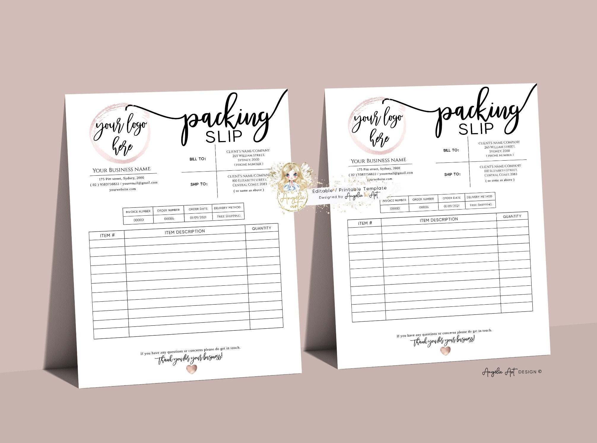 Editable Simple Modern PACKING SLIP Template Order Tracker - Etsy