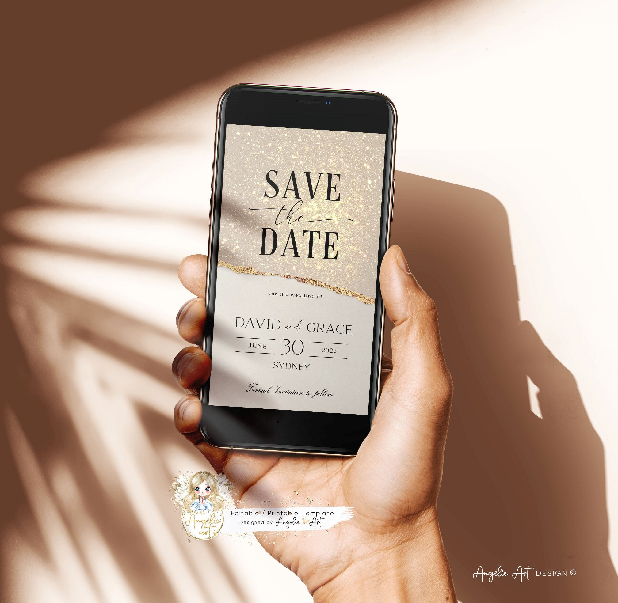 Electronic Editable SAVE The Date Template Text Message Save Etsy UK