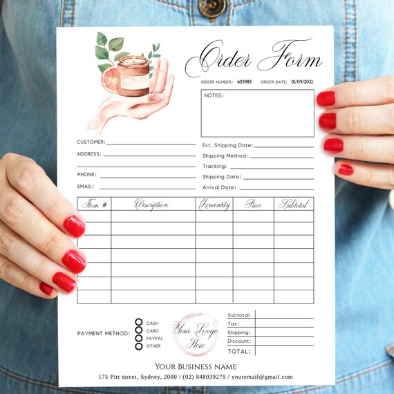 Printable Candle Order Form Template Printable Forms Free Online