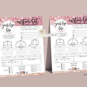 GLAM - Rose Gold HAT Order Form Template Modern Printable Order Form ...
