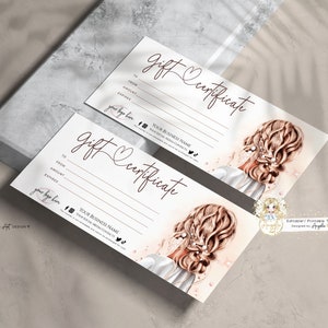 Beauty Gift Certificate Template, Hair Salon Gift Voucher, Hair Stylist ...