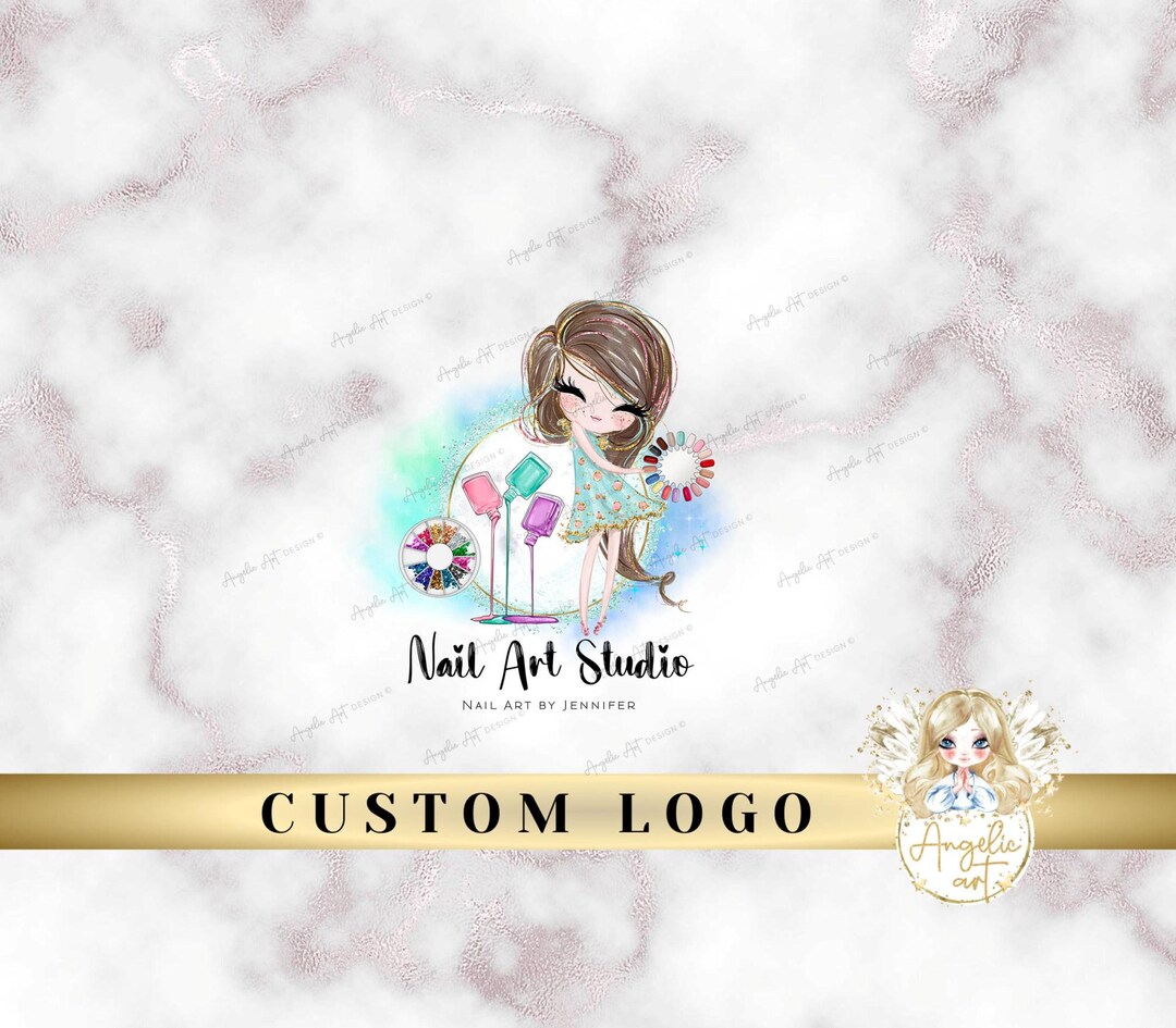 Mink Pink Nails LOGO Design Nail Polish Salon Custom Logo Template DIY ...