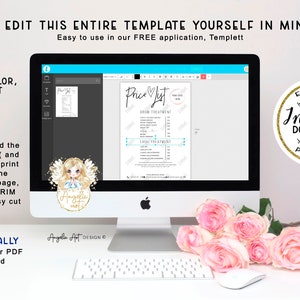 ROSEGOLD Glitter Glam Price List Template, Editable Business Pricing ...