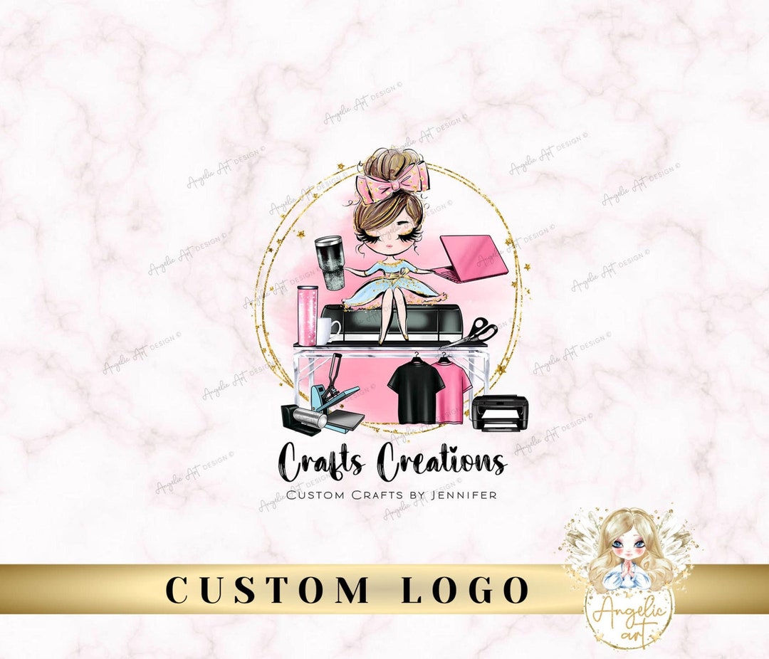Crafter Business LOGO Crafter Custom Editable Logo Template Pink Gold ...