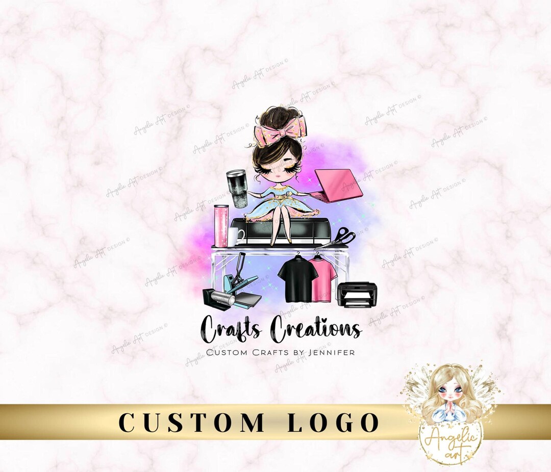 Crafter Business LOGO Crafter Custom Editable Logo Template Craft Pink ...