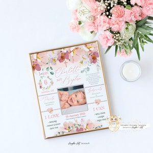 ALMA - Dusty Pink Baptism Chalkboard Sign, Blush Pink Green Baptism ...