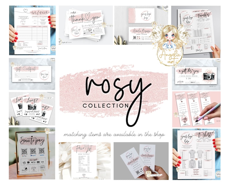 ROSY Rose Gold Editable Scan to Pay Template QR Payment - Etsy