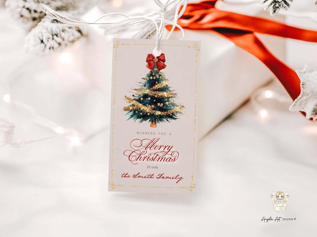 Editable Christmas Tree Gift Tag Template, Digital Download - Etsy