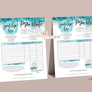 SIREN - Teal Silver Price QUOTE Template, Aqua Teal Price Estimate ...