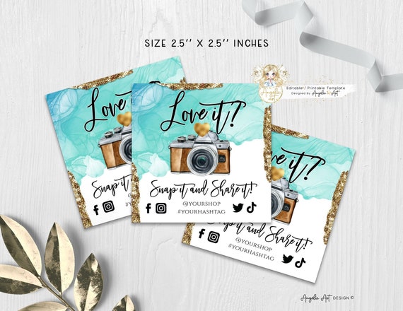 NYMPH Snap and Share Social Media Cards Template Aqua Teal - Etsy