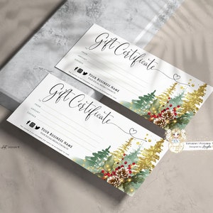 Editable Christmas Tree Gift Certificate • Holiday Printable Gift ...