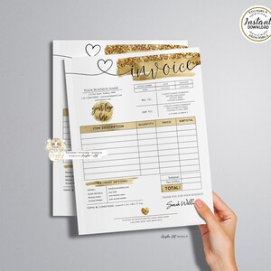 ORO Modern Gold INVOICE Form Template Gold Printable - Etsy