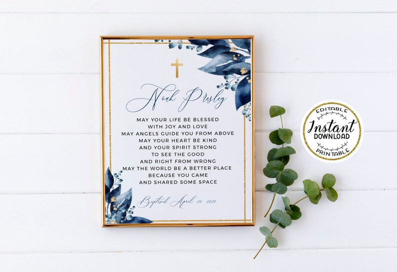 ST PETER Baptism Prayer Blessing Sign Template Baptism - Etsy