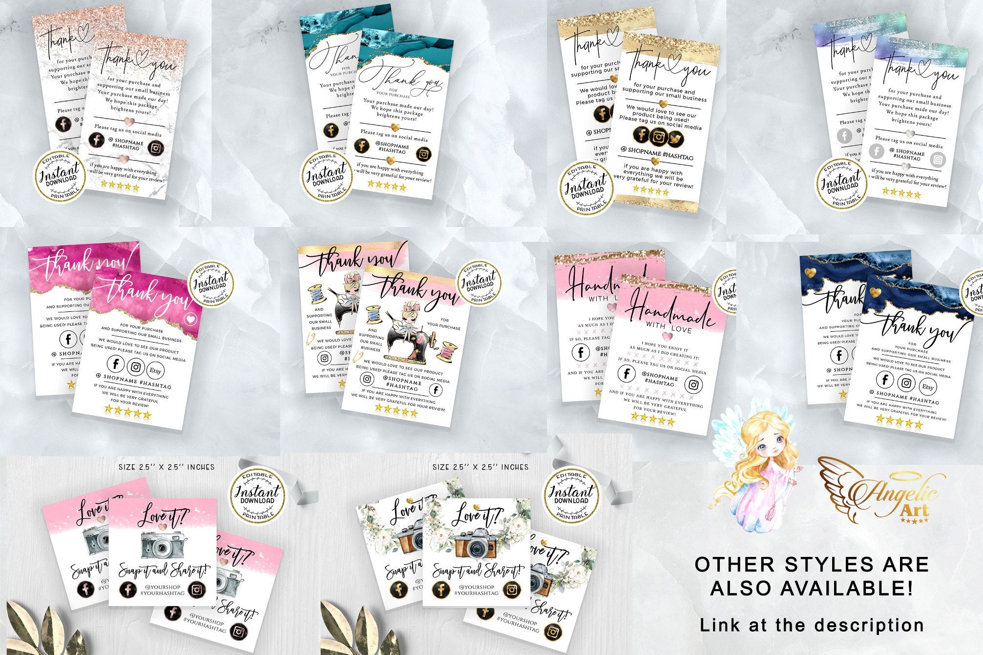 ADD YOUR LOGO Printable Small Business Insert Card / Simple - Etsy