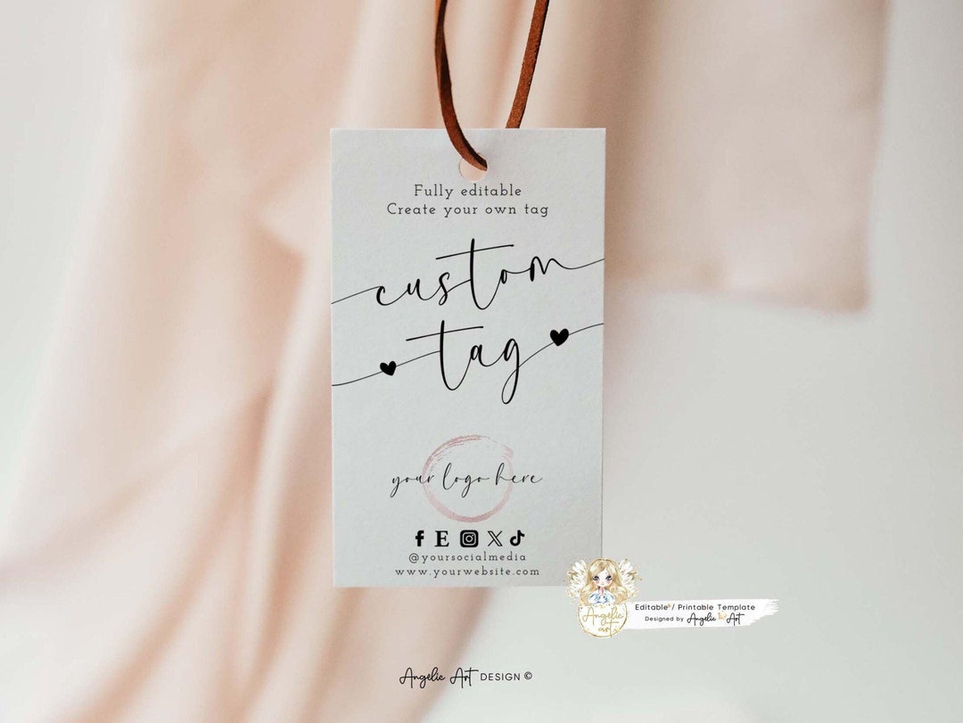 Minimalist Editable Custom Tag Template Create Your Own Tag Modern ...