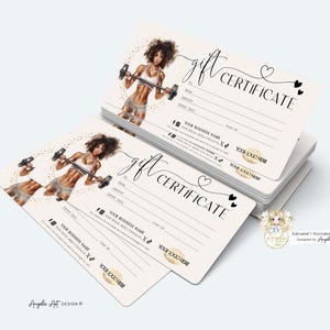 Editable FITNESS Gift Certificate Template Printable Workout Personal ...