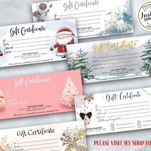 Editable Christmas Tree Gift Certificate Template • Holiday Printable ...