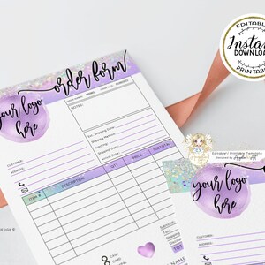 ELF - Holographic Glitter Order Form Template - EDITABLE Printable ...