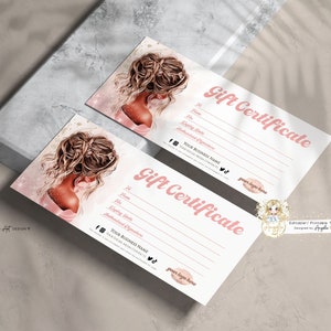 Editable Hair Salon Gift Certificate Template Bridal Gift Voucher Hair ...