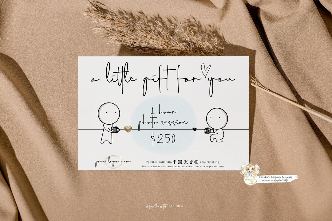 EDITABLE Photography Gift Certificate Template Printable Photography ...