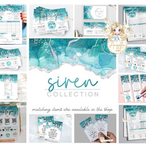 SIREN - Editable Tumbler Order Form Template, TEAL Silver Modern ...