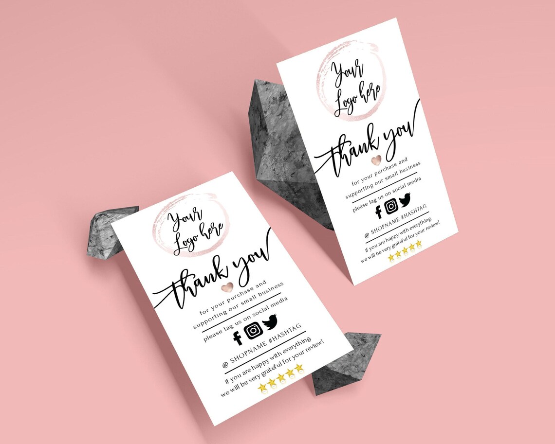 ADD YOUR LOGO Printable Small Business Insert Card / Simple - Etsy