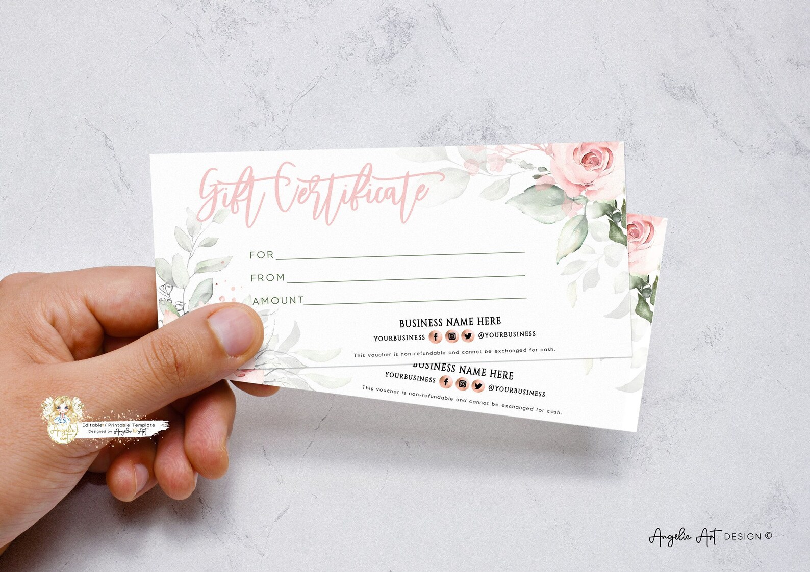 Editable Floral Gift Certificate Modern Gift Certificate - Etsy
