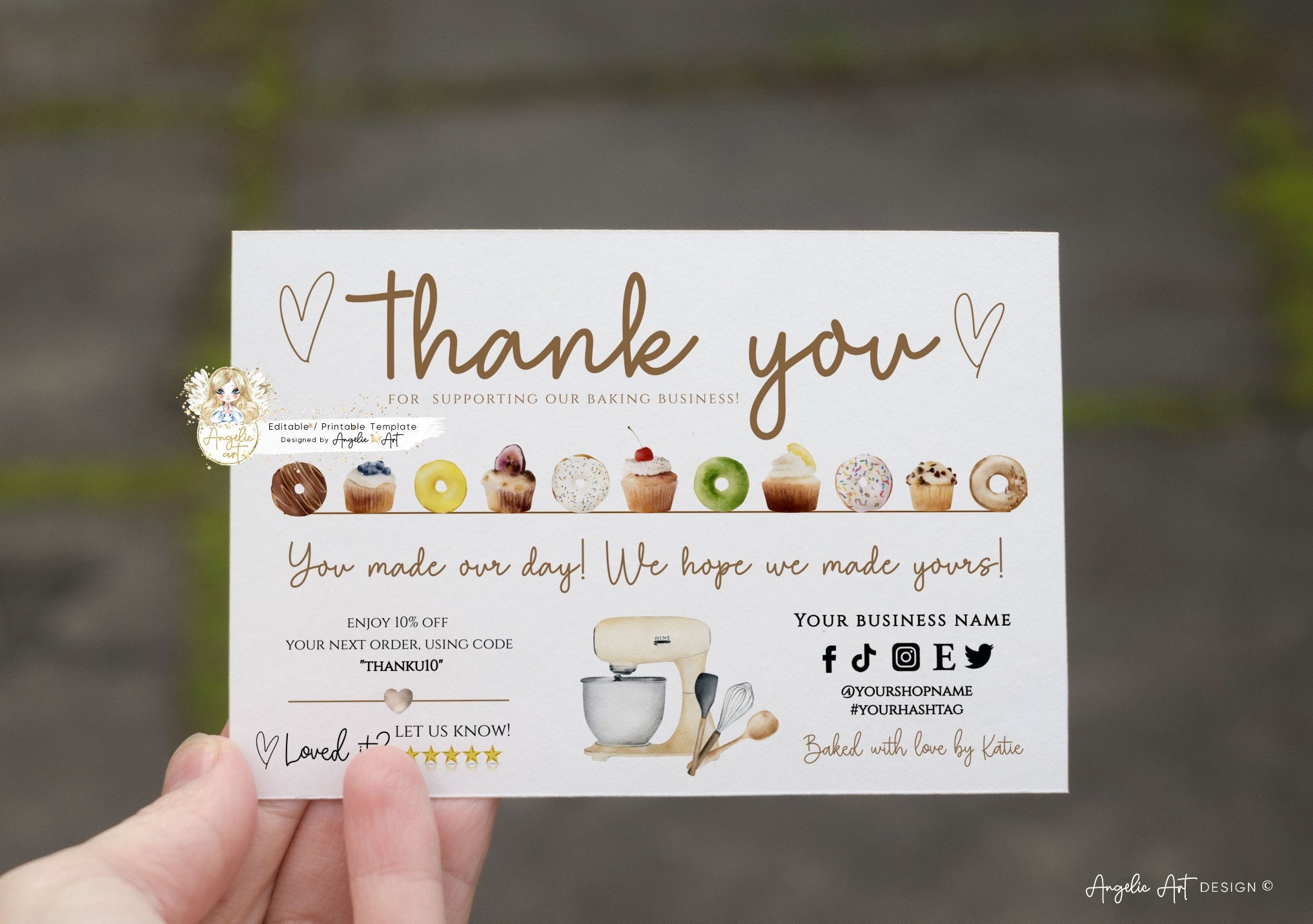 BAKERY Thank You Business Template EDITABLE Modern Cookie | Etsy
