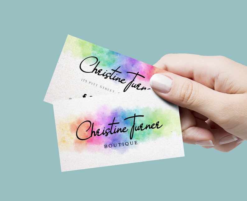 IRIS - RAINBOW Business Card Template, Editable Rainbow Business Card ...