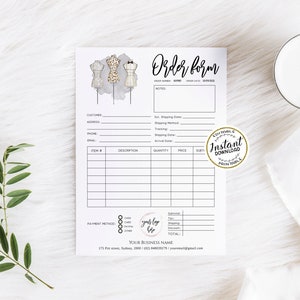 Editable Order Form Template Modern Designer Printable Order - Etsy