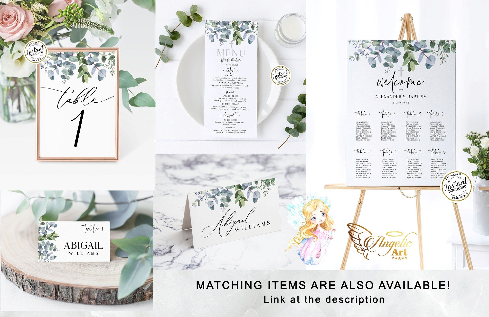 Eucalyptus Seating Chart Template 2 SIZES Please Find Your | Etsy Canada