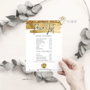 ORO - Editable Modern Gold Price List Template, Printable DIY Business ...