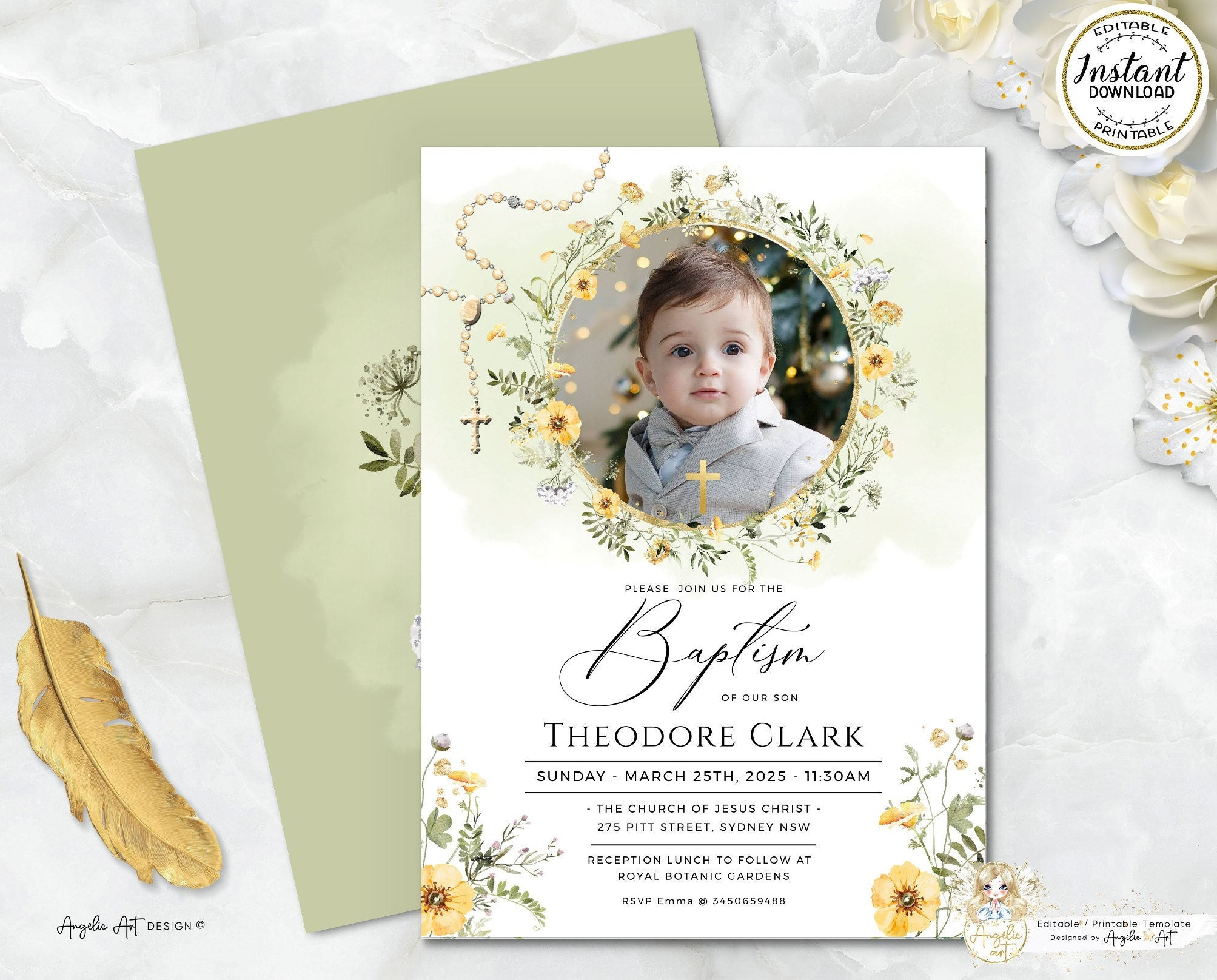 Baptism Background Green