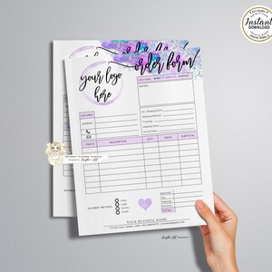 COLIBRI - Holographic Glitter Order Form Template - EDITABLE Printable ...