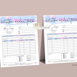 AURORA - Pastel Custom Order Form Template EDITABLE Modern Printable ...