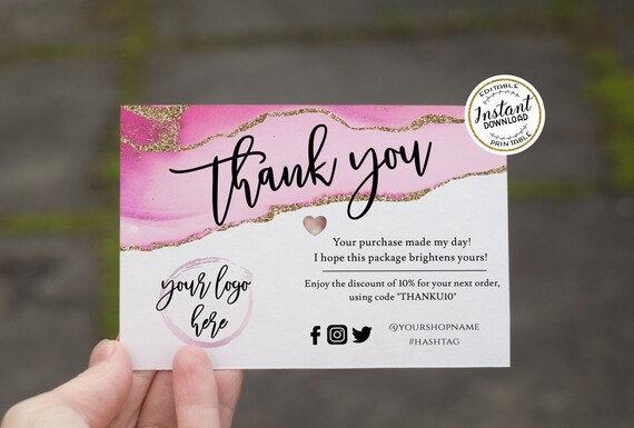 Stationery Templates Business Thank You For Your Order Insert Card Add ...